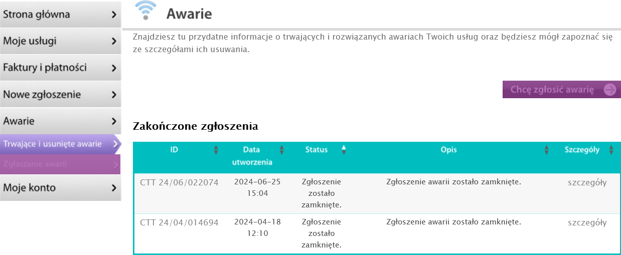 Pomoc techniczna i awarie - Pomoc - Netia
